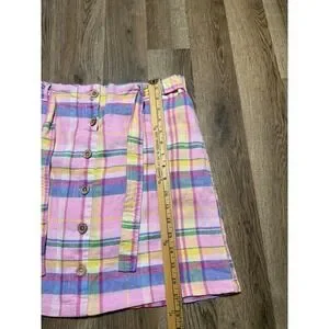 da-sh | Skirts | Dash Plaid Mini Skirt Women Small Pink Multi Button ...